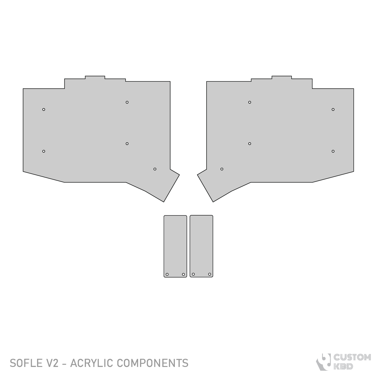 Sofle V2 - Acrylic Components – Custom KBD